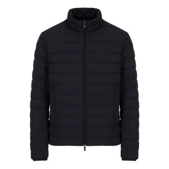 Emporio Armani Paddedylon High Neck Black Puffer Jacket - - Jackets - Herren - Schwarzk - S