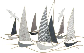 Boltze Wandobjekt Wandbild Boote Segelboote Eisen B 109 cm H 69 cm