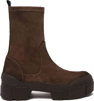 Vic Matié Femme, Chaussures, Brun, Taille: 36 EU Suede Platform Bottes
