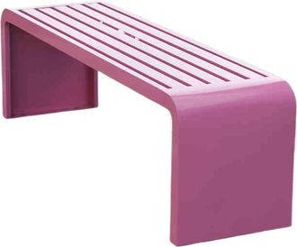 Generic Gartenbank Wetterfest Verzinktes Rohr Einteiliges Schwei&szlig;en Sitzbank Outdoor Mehrfarben Parkbank Pflegeleicht f&uuml;r Garten Park Hof Veranda Balkon(Pink,