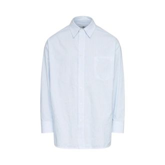 Maison Margiela Gestreiftes Popeline-Hemd - - Shirts - Herren - Blau - S