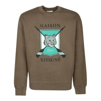 Maison Kitsun&eacute; Gr&uuml;ner Sweatshirt Aw23 - - Sweatshirts & Hoodies - Herren - Gr&uuml;n - XL