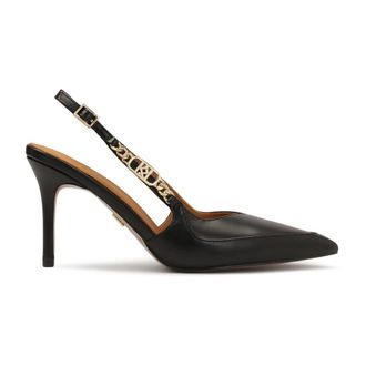 Kazar Schwarze Slingback-Pumps mit Metallmonogramm.Dieses Produkt f&auml;llt klein aus. - - Shoes - Damen - Schwarzk - 36 EU