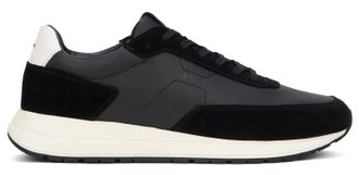 HUGO BOSS Mens Sneakers Vinston Black Cow Hide Trainers