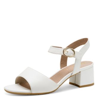 Jana Damen Sandalen mit Absatz Vegan mit Klettverschluss, Wei&szlig; (White), 38 EU