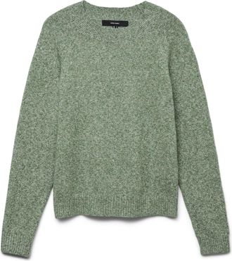 Vero Moda Strick Pullover Meliert Basic Rundhals Jumper Langarm Sweater Regular Fit RIPP Raglan VMDOFFY