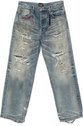 Dagger Distressed Wide-leg Jeans