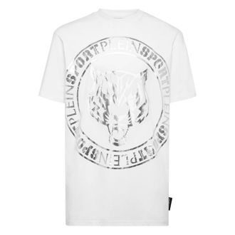 Plein Sport Homme, Tops, Blanc, Taille: 3XL T-Shirt Col Rond Tiger