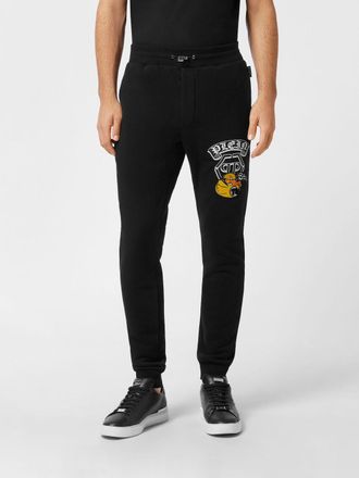 Philipp Plein Pantalon de jogging en jersey avec taille &agrave; cordon de serrage et logo contrastant