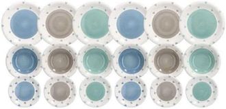 Tognana Lovely Tafelservice f&uuml;r 6 Personen, 18-teilig, Steinzeug, mehrfarbig