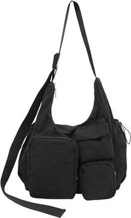 Generic Sac &agrave; bandouli&egrave;re polyvalent en nylon pour femme avec plusieurs compartiments pour le travail et les loisirs, Noir, Mittelgro&szlig;e