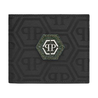 Philipp Plein Homme, Accessoires, Noir, Taille: ONE Size French Wallet Monogram