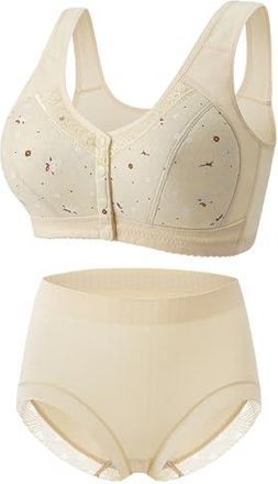 Generic Culotte Menstruelle Taille Haute Soutien-Gorge et Ensemble pour Femmes, Fermeture Frontale, sous-v&ecirc;tements pour Femmes &acirc;g&eacute;es, Slips, Lingerie Quotidie