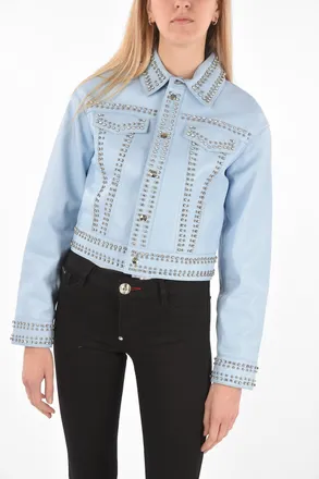 Philipp Plein COUTURE Leather Bomber Jacket CRYSTAL embellished with Crystals and Studs Philipp Plein