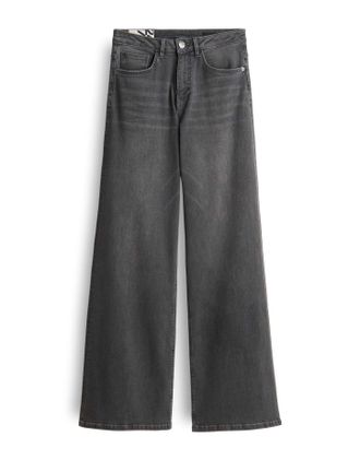 OPUS Damen Palazzo | MINAH Palazzo Jeans aus nachhaltigem BCI Cotton Mix mid Steel Grey, 42 L32