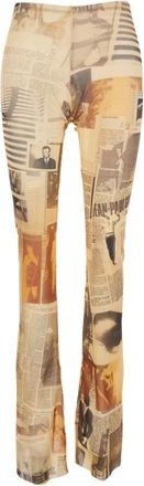 Jean Paul Gaultier Femme, Pantalons, Multicolore, Taille: 38 FR Pantalon Imprim&eacute; Taille Haute