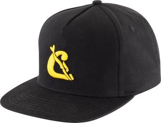 Cressi Baseball Flat Cap Black/Yellow - Casquette de Baseball à Visière Plate en Coton et Fermeture Arrière en PVC, Noir/Jaune, Taille Unique Unisex