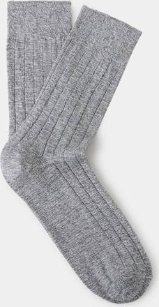 Mango Chaussettes coton maille c&ocirc;tel&eacute;e gris chin&eacute; clair - Homme - 40-42 - MANGO MAN