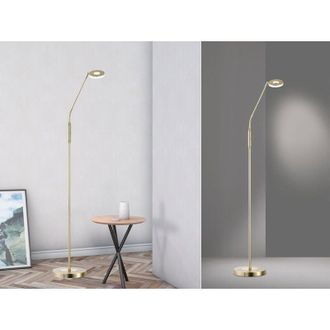 Honsel Leuchten Led Stehlampe Leselampe dent Messing mit Dimmer, H&ouml;he 150cm