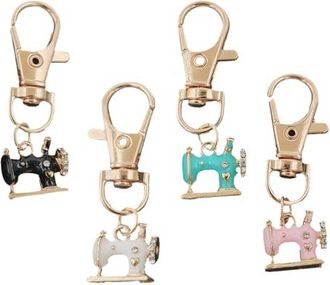 Generic Porte-cl&eacute;s machine &agrave; coudre - Mini porte-cl&eacute;s vintage 4 pi&egrave;ces ensemble daccessoires &eacute;l&eacute;gants, id&eacute;e cadeau tendance | pour sacs &agrave; main, sac &agrave; dos, jeu