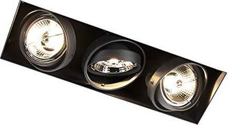 QAZQA oneon trimless 70 - Spot encastrable - 3 lumi&egrave;re - L 315 mm - Noir - Moderne - &eacute;clairage int&eacute;rieur - Salon I Chambre I Cuisine I Salle &agrave; manger