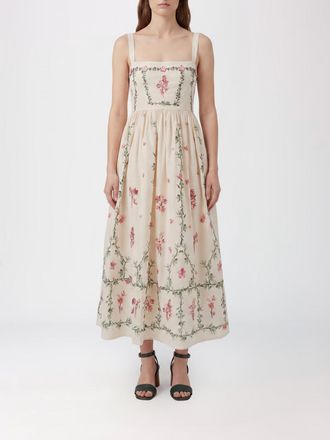 Agua Bendita Agua by Agua Bendita Robe midi Barbara Cauca en coton &agrave; imprim&eacute; ethnique