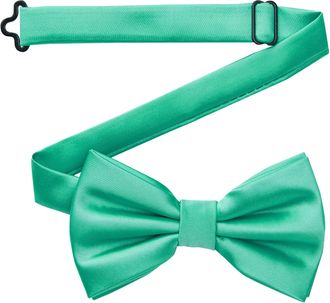 DonDon Fliege Herren handgefertigt Seiden-Look 12 x 6 cm Fliege Mint