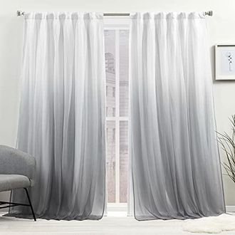 Exclusive Home Curtains Crescendo Verdunkelungsvorhang, gef&uuml;ttert, mit versteckten Schlaufen, 132 x 244 cm, Grau