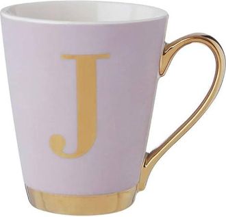 Premier Housewares Mimo Grey Frosted Deco J Letter Monogram Mug