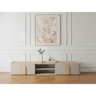 BOBOCHIC Meuble TV 1 porte 1 tiroir 220 cm ENYRA Beige