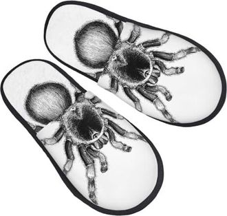 Generic Pantoufles DH&ocirc;tel Croquis DAraign&eacute;es Effrayantes Unisexe Accueil Pantoufles Antid&eacute;rapant Chaussons Pour Invit&eacute; Voyage Automne M