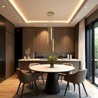 Pier Import Suspension design LED - cascade de 9 lampes dor&eacute;es SALEM