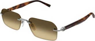 Gucci Rechteckige Sonnenbrille - - Accessories - unisex - Braun - 55 MM
