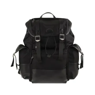 Tod's unisex, Sacs, Noir, Taille: ONE Size Sac &agrave; dos moyen en tissu et cuir