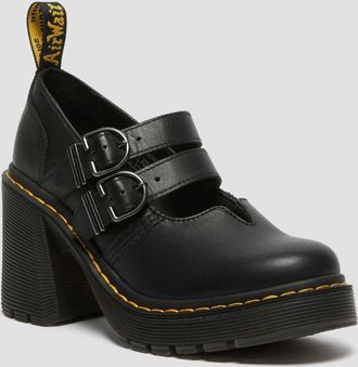 Dr. Martens Eviee Sendal Leder Mary Jane AbsatzSchuhe in Schwarz, Größe: 36