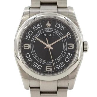 Rolex Montre automatique Pre-owned Oyster Perpetual en acier inoxydable 116000 - Femme - Pre-owned - Noir - Taille: ONE Size