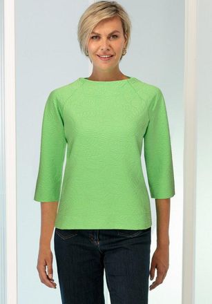bianca Rundhalsshirt KYLIN in modischem Struktur-Jersey in Trendfarbe