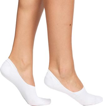 Nur Die Bambus Füssling besonders weich unsichtbare kurze Socken rutschfest Silikon an der Ferse Damen, weiß, 39-42