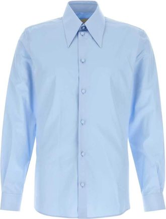 Valentino Garavani Homme, Chemises, Bleu, Taille: L Poplin Shirt