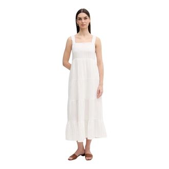 DKNY Dkny, Femme, Robes, Blanc, Taille: 42 FR Robe Mi-longue