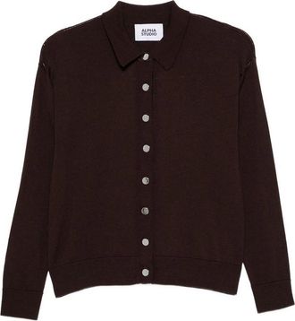 Alpha Studio Pull Col Rond - Marron