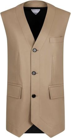 Bottega Veneta Femme, Vestes, Beige, Taille: 36 FR Gilet sans Manches avec Ceinture