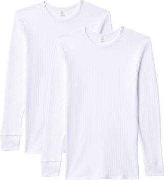 Abanderado Herren Pack 2 Camisetas Térmicas De Manga Larga Cuello Redondo Basisschicht Oben, Weiß, XX-Large