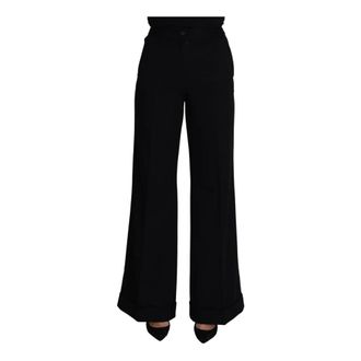 Dolce & Gabbana Kaschmir Weite Beinhose - - Trousers - Damen - Schwarzk - XS