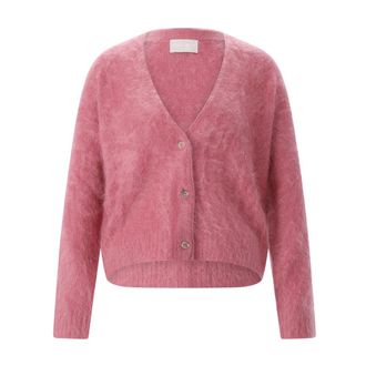 Hemisphere Zopfmuster-Kaschmir-Strickjacke - - Knitwear - Damen - Rosa - L