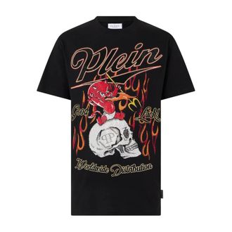 Philipp Plein Little Devil Crystal T-Shirt - - Tops - Herren - Schwarzk - L