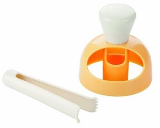 Tescoma 630047 Moule à beignets donuts avec pince pour trempage ø 8 cm Blanc/Jaune