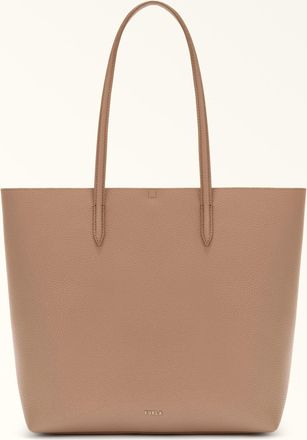 Furla Ella Tote-bag M Greige Grau Doppeltes Pebble Kalbsleder Damen