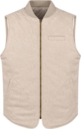 Bl'ker Reversible Wool Vest Owl - - Jackets - Herren - Beige - L