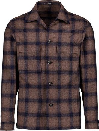 Boggi Milano Herren Overshirt braun Wolle